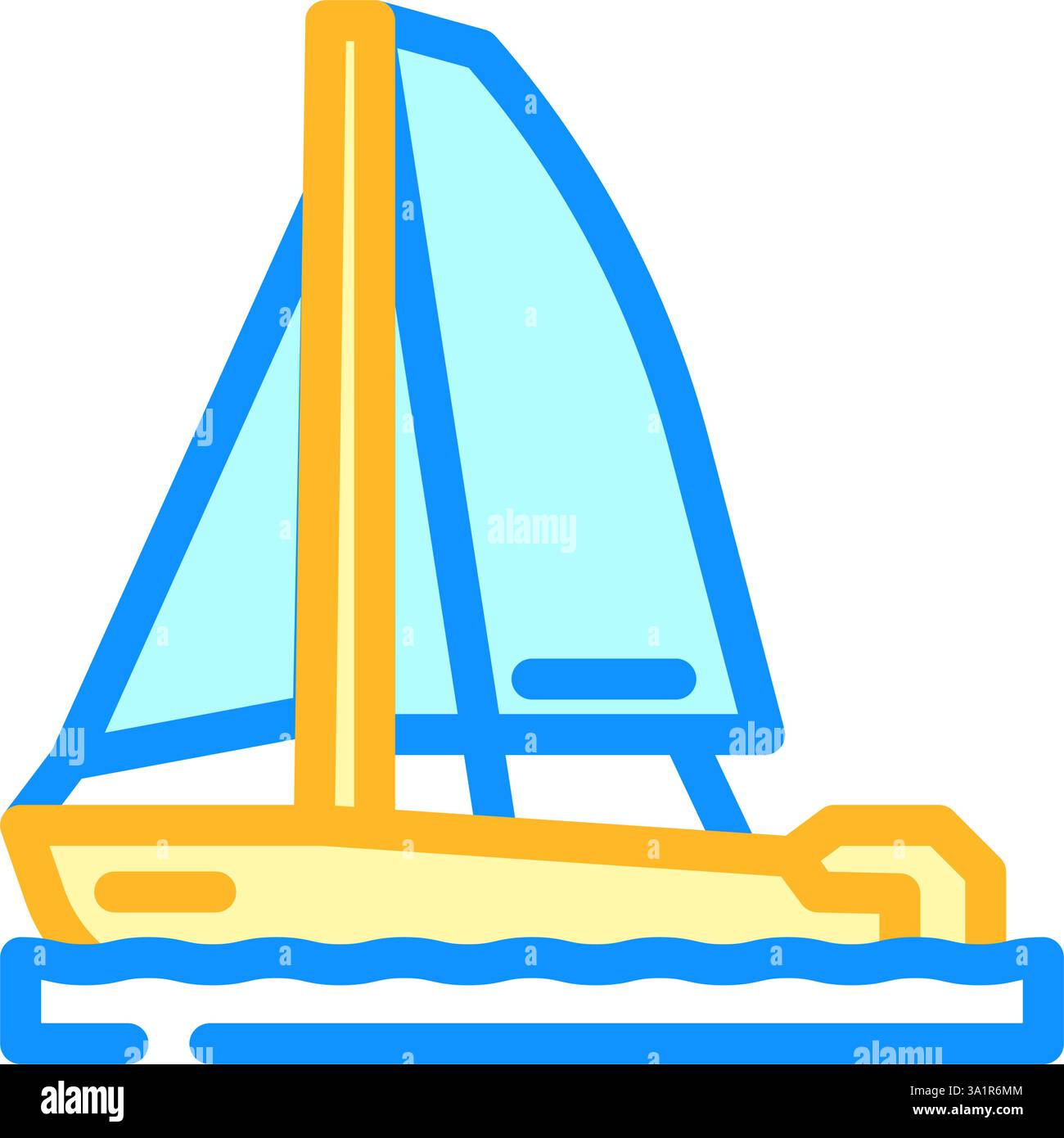 keelboat modern sailing sport color icon vector illustration Stock ...