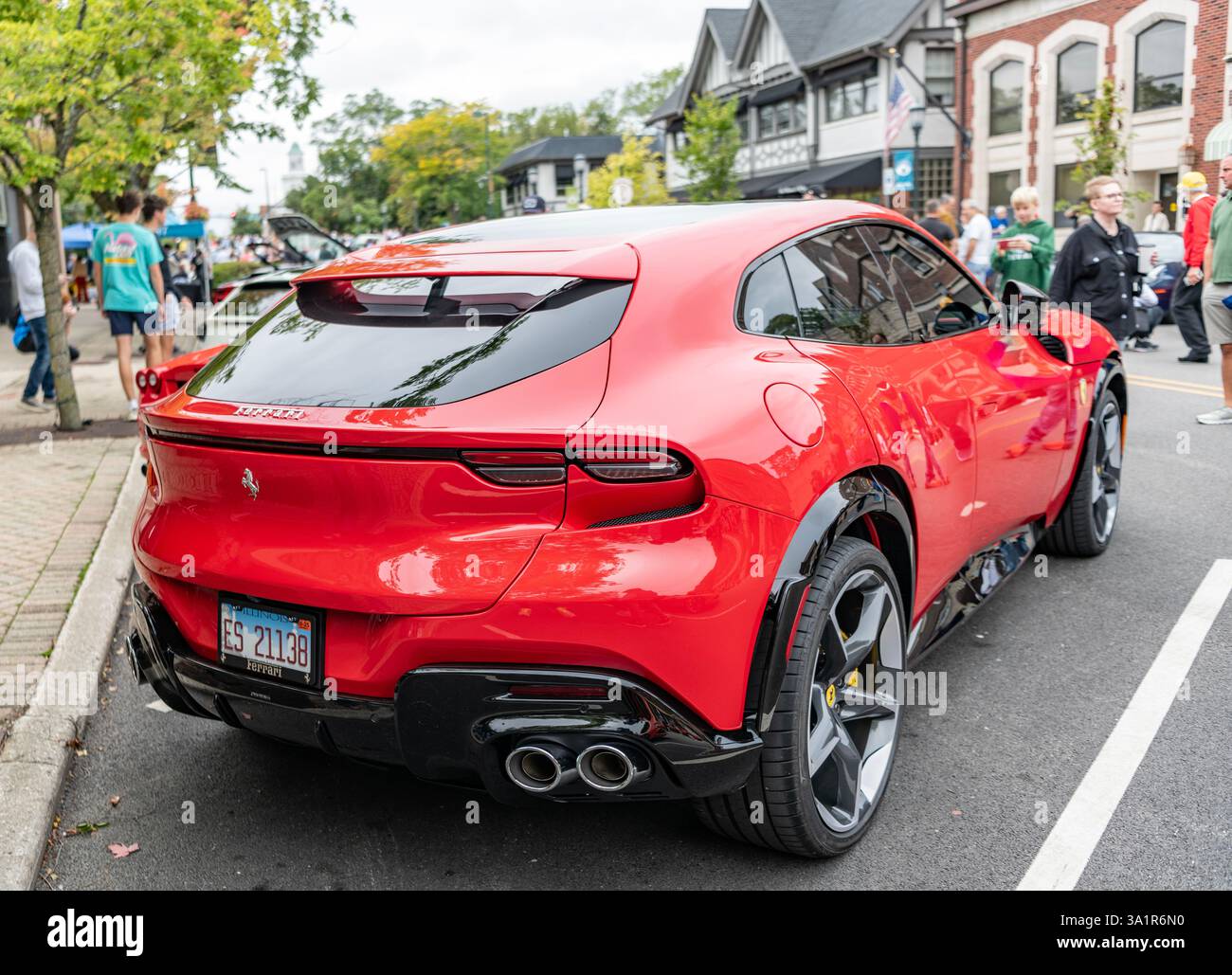 Chicago, Illinois - September 29, 2024: Ferrari Purosangue red color ...