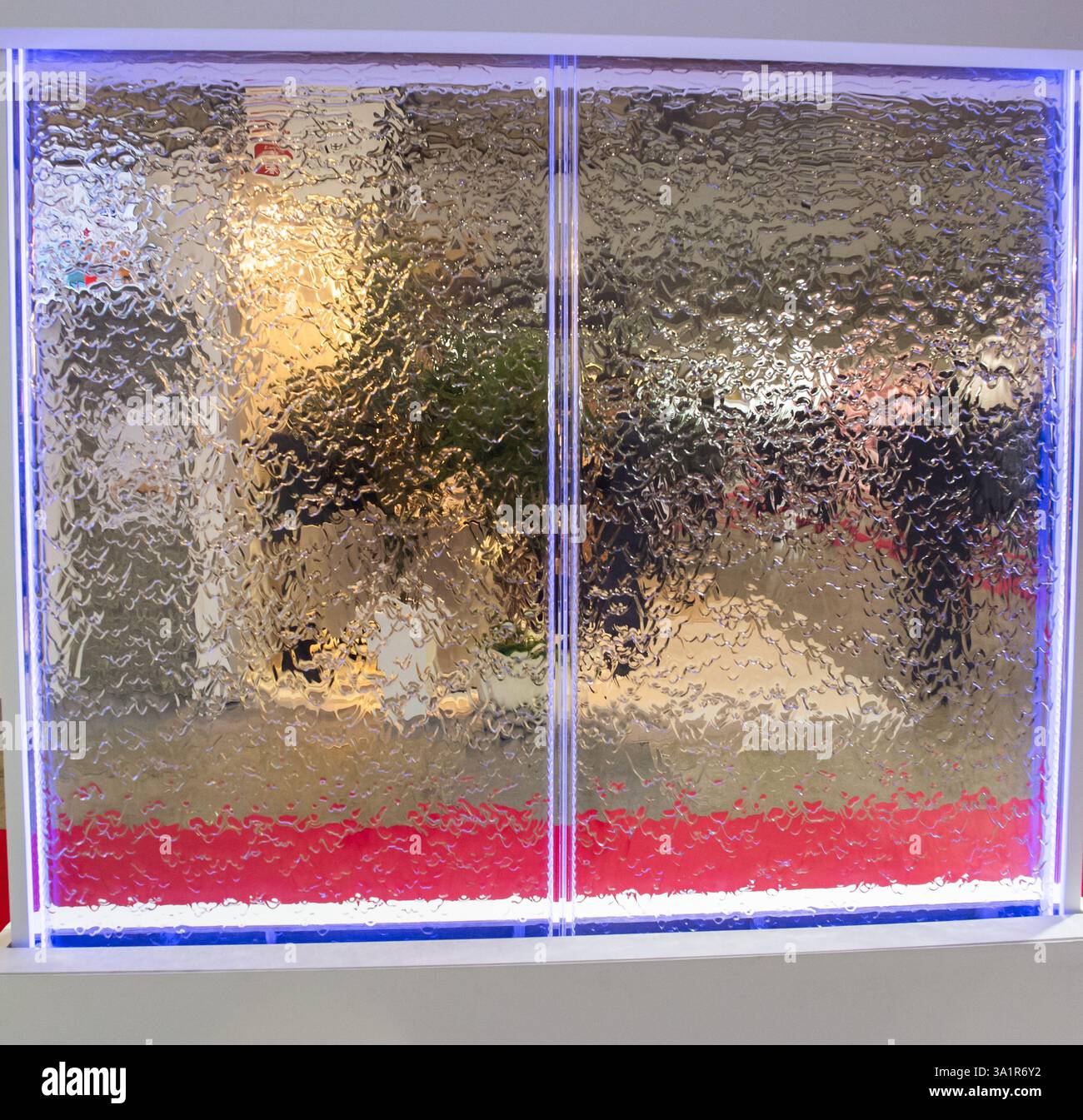 Water keeps circulating inside acrylic panels projecting a healing vibe ...