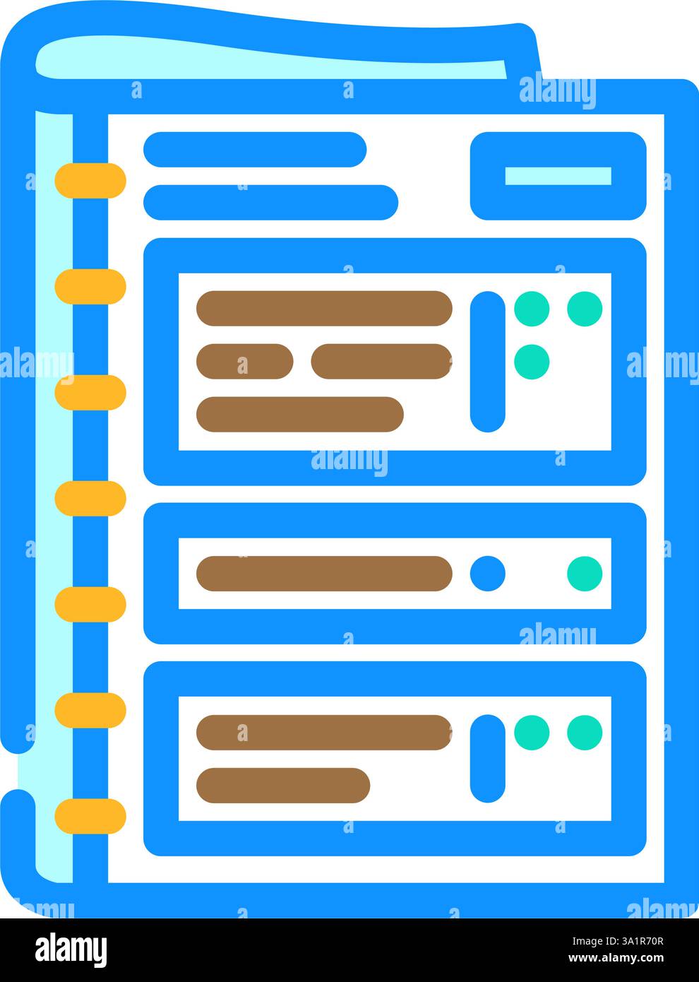 wellness journal or notebook recovery color icon vector illustration ...