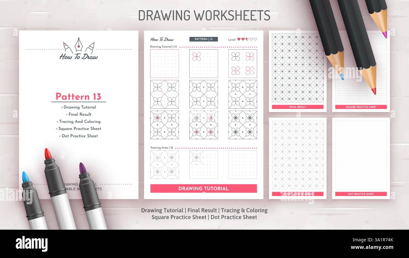 How to Draw a Pattern. Step by Step Drawing Tutorial. Draw Guide ...