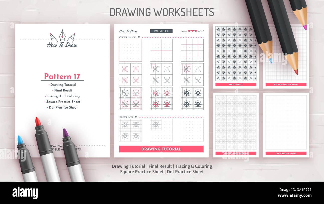 How to Draw a Pattern. Step by Step Drawing Tutorial. Draw Guide ...
