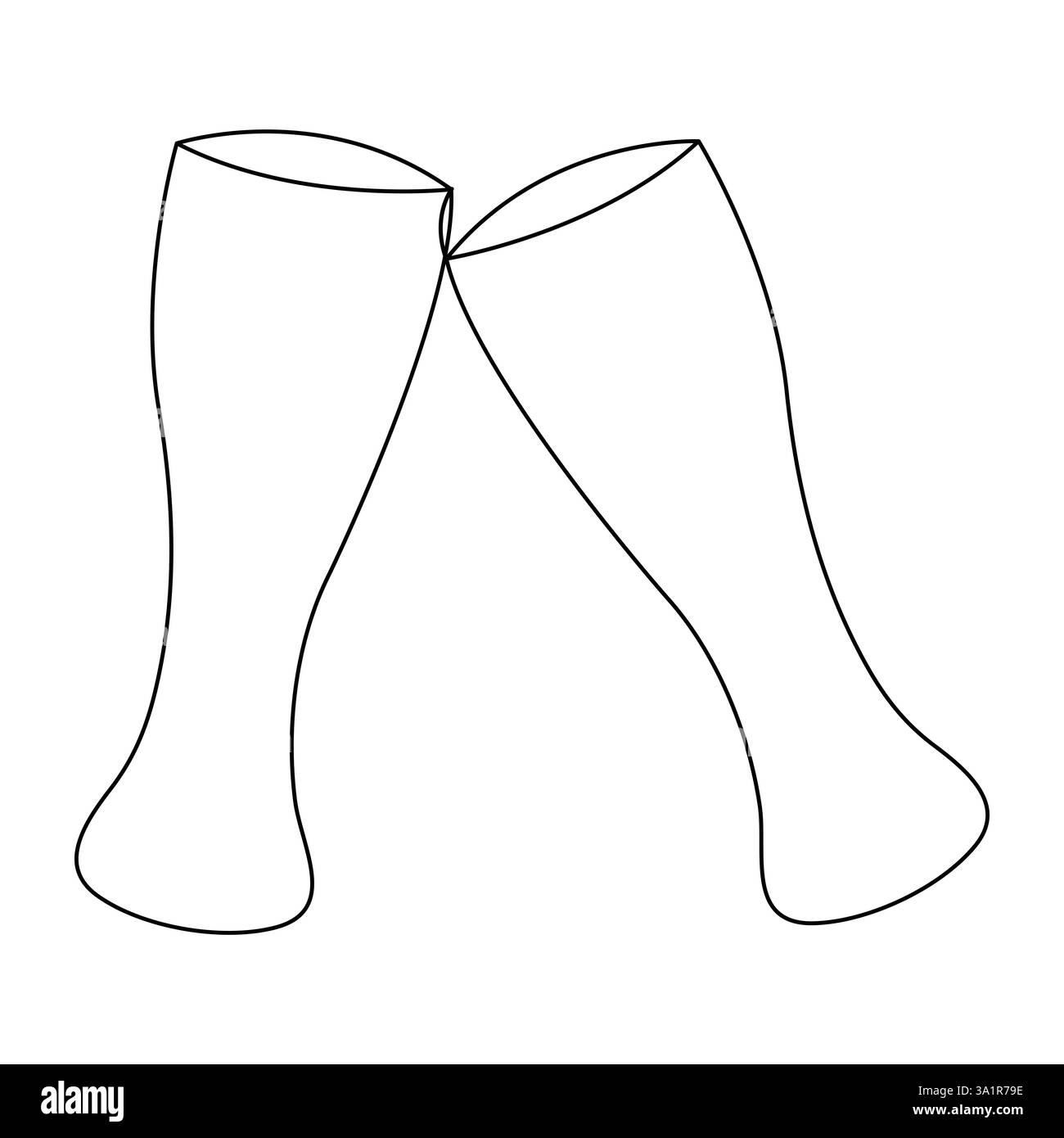 Continuous one line drawing of cocktail, summer fresh drink outline ...
