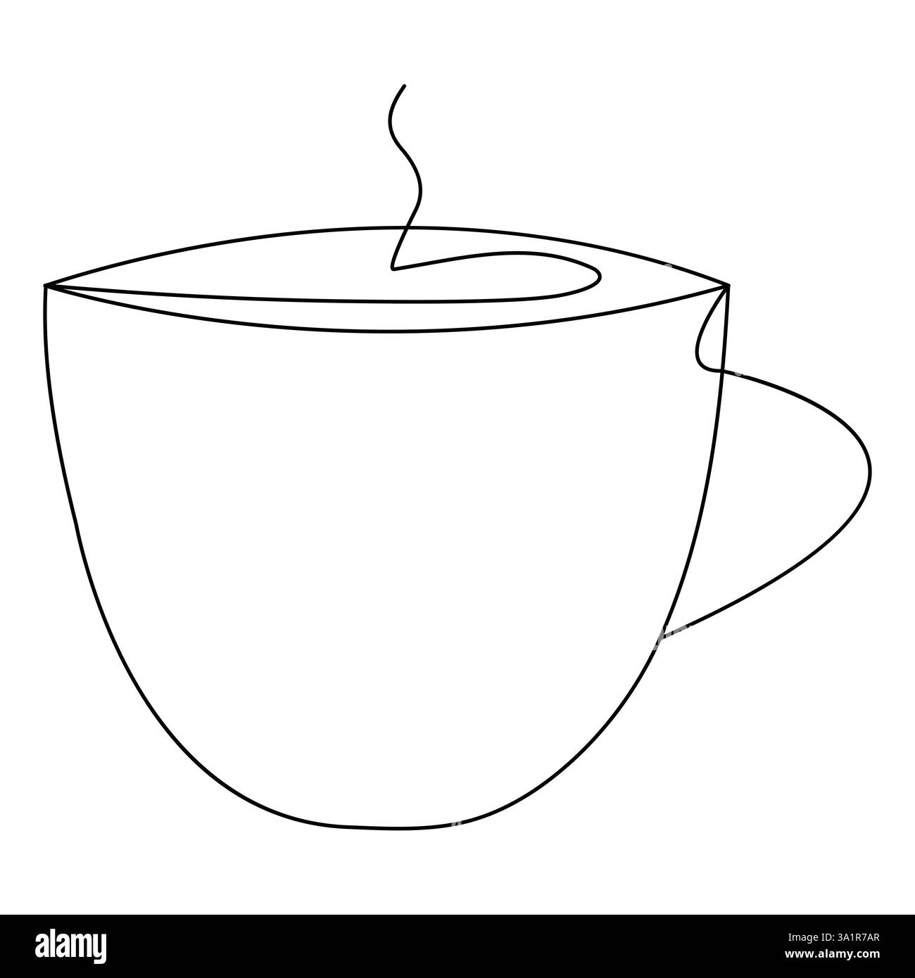 Continuous one line drawing of cocktail, summer fresh drink outline ...