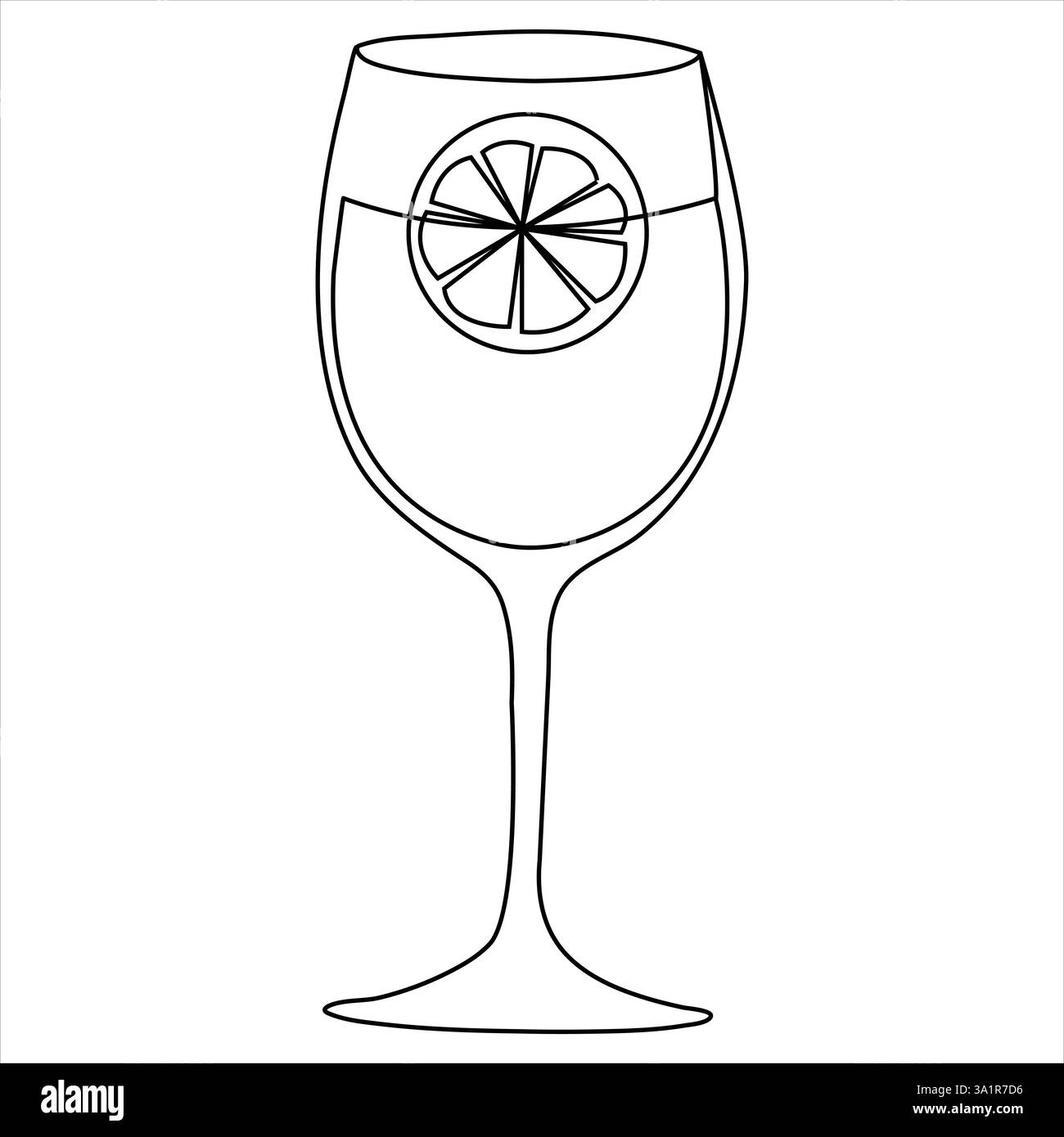 Continuous one line drawing of cocktail, summer fresh drink outline ...