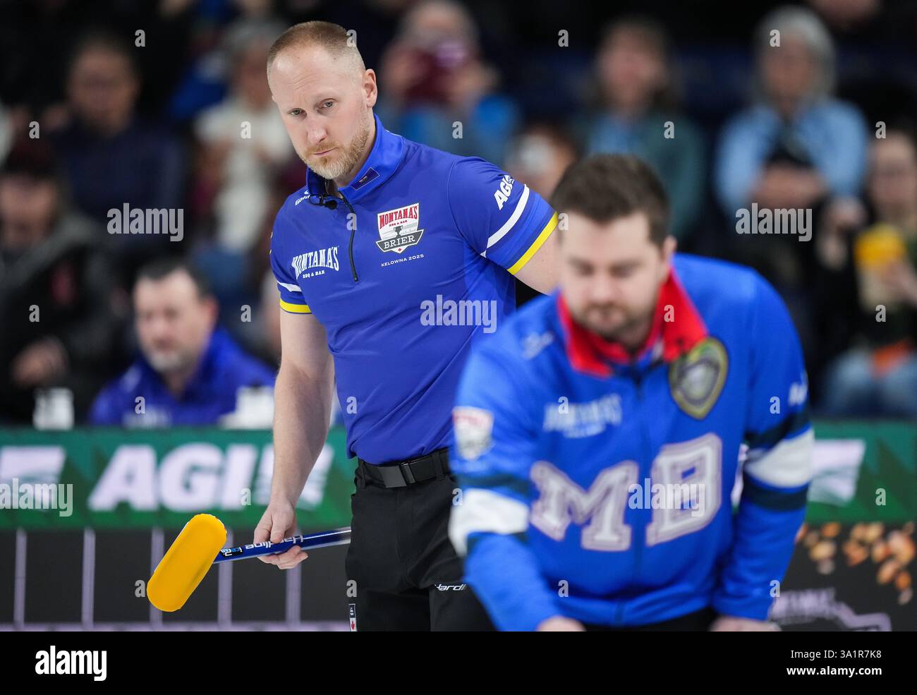 Kelowna, Canada. 09th Mar, 2025. Alberta-Jacobs skip Brad Jacobs, back ...