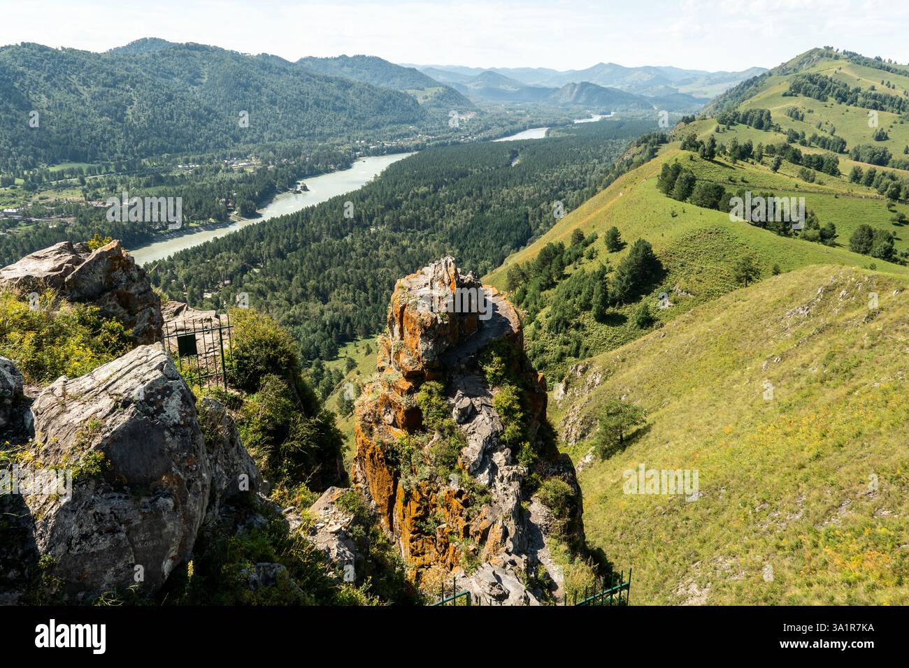 Aya Nature Park in the Altai Mountains. The valley of the Katun River ...