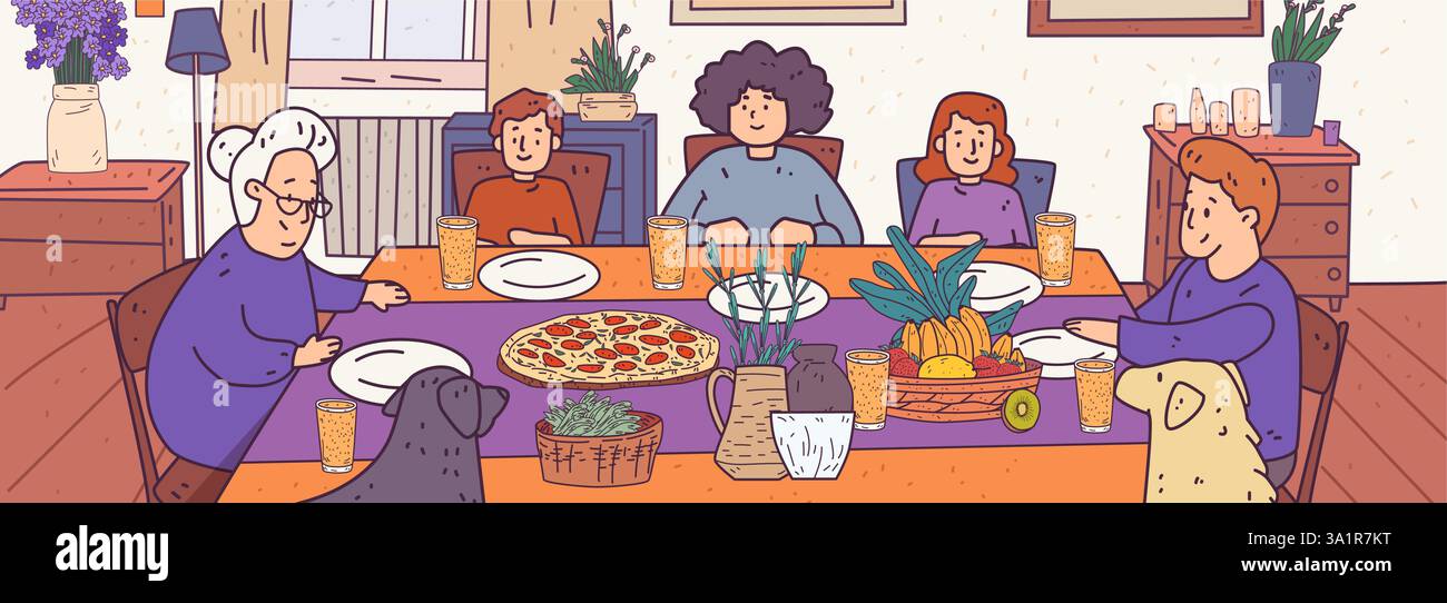 Family friends social time community culture Stock Vector Images - Alamy