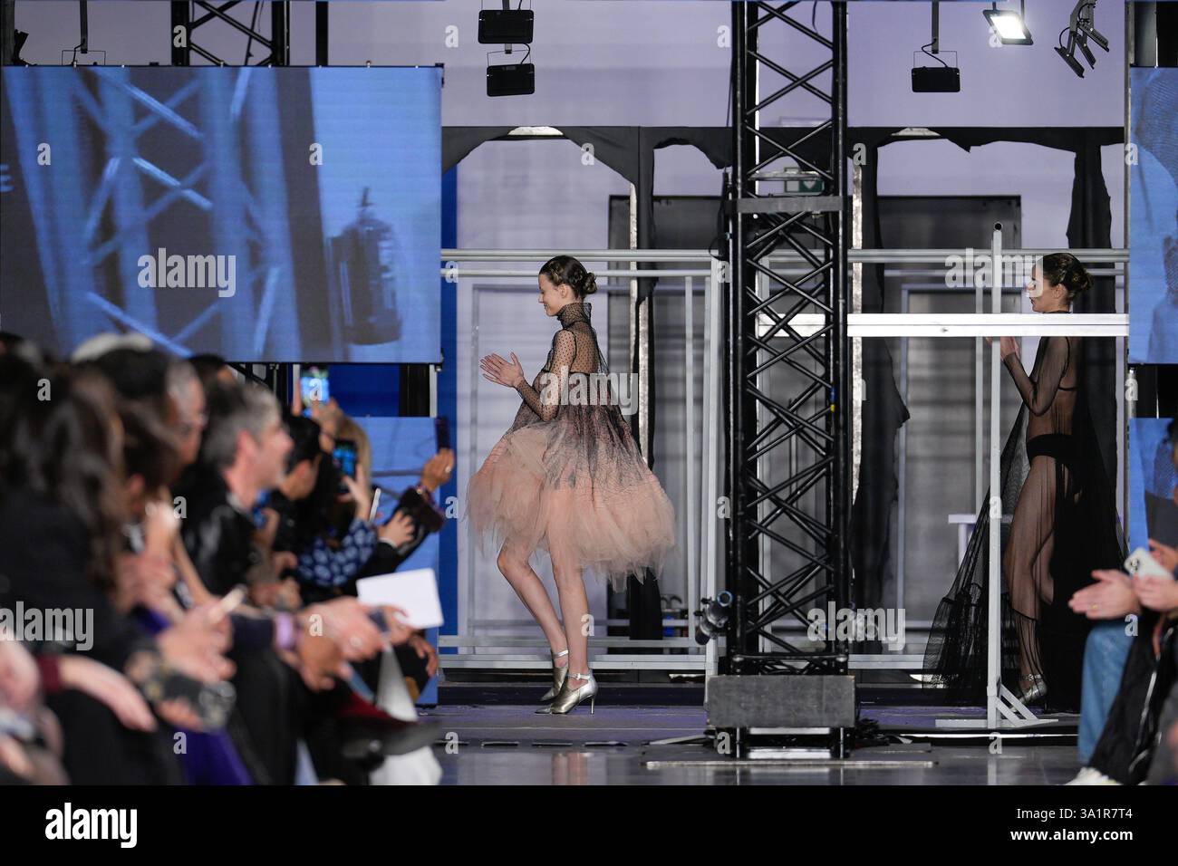 Lisbon, Portugal. 09th Mar, 2025. A model walks the runway during Dino ...