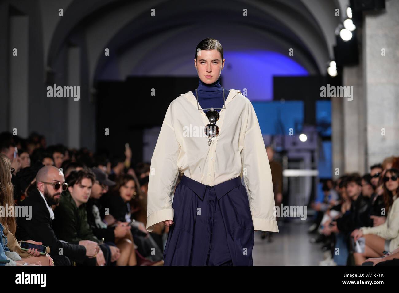 Lisbon, Portugal. 09th Mar, 2025. A model walks the runway during Dino ...