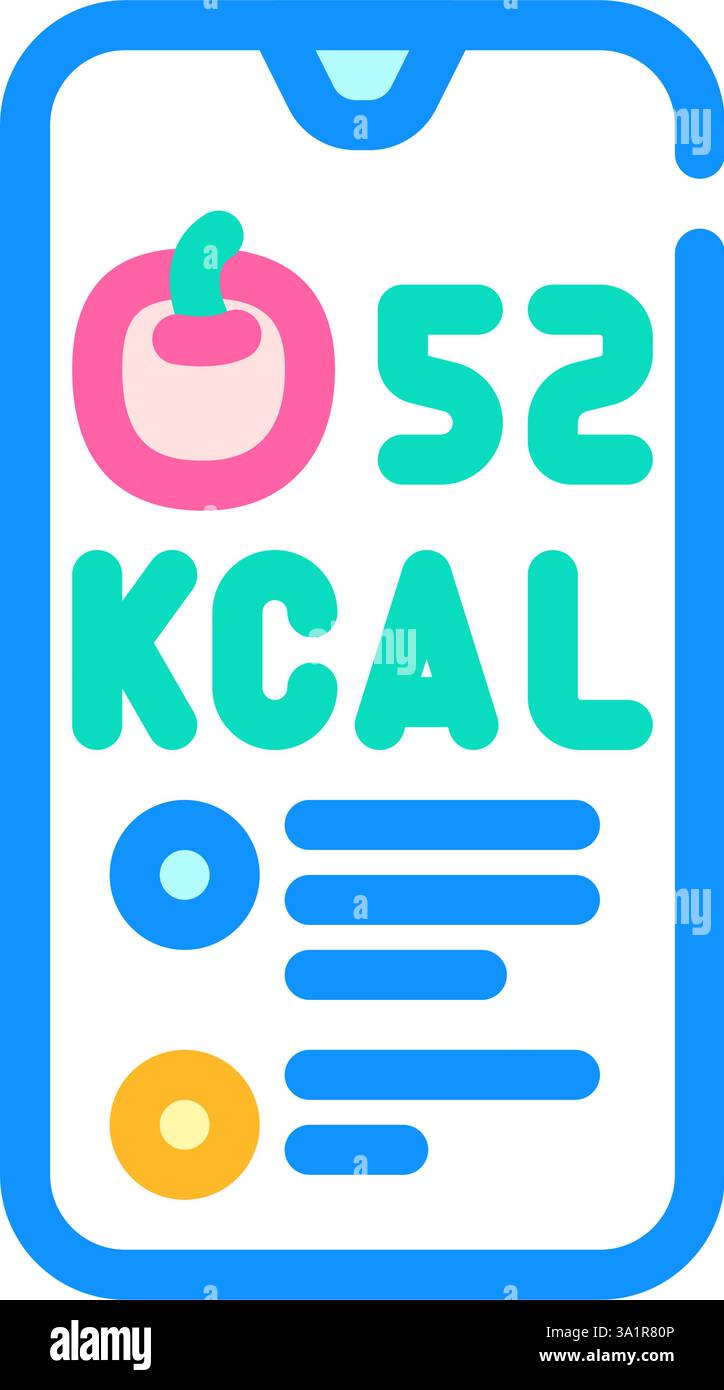 nutritional tracking app healthcare innovation color icon vector ...