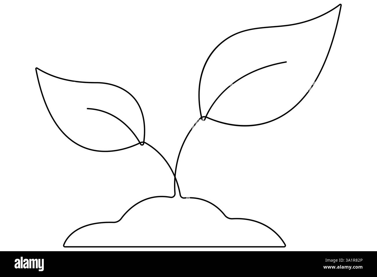 leaf single line vector Stock Vector Image & Art - Alamy