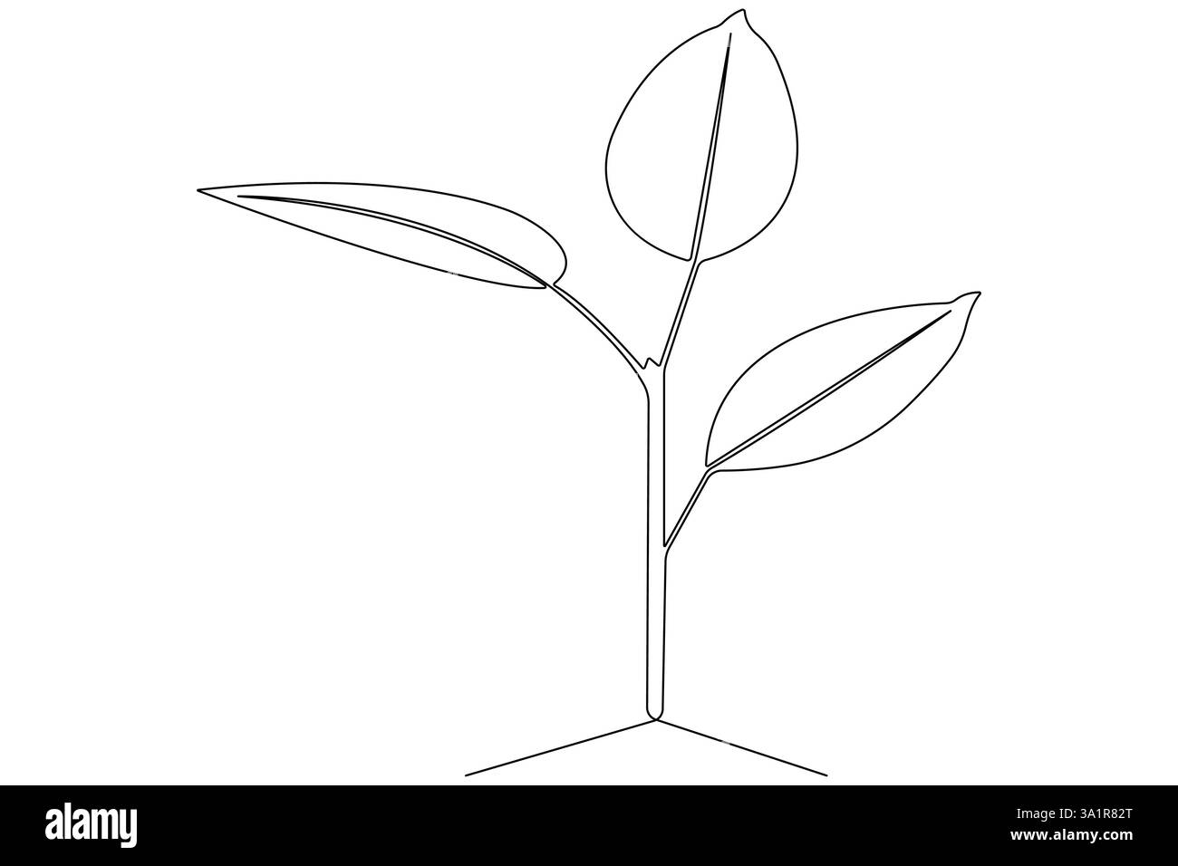 leaf single line vector Stock Vector Image & Art - Alamy