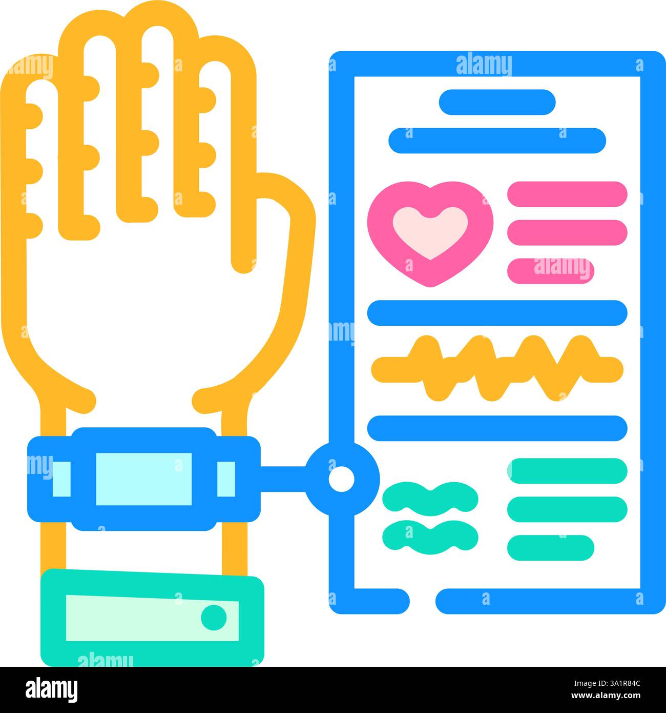 biometric health sensor healthcare innovation color icon vector ...