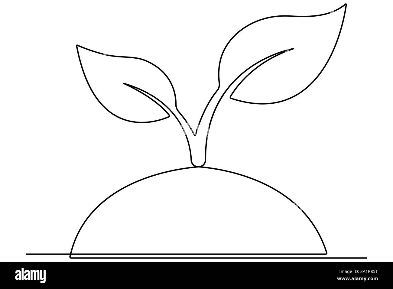 leaf single line vector Stock Vector Image & Art - Alamy