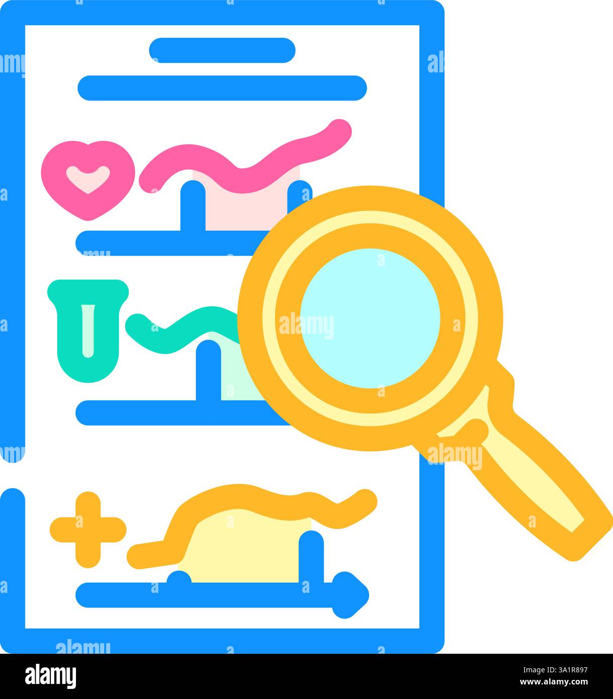 health data analytics healthcare innovation color icon vector ...