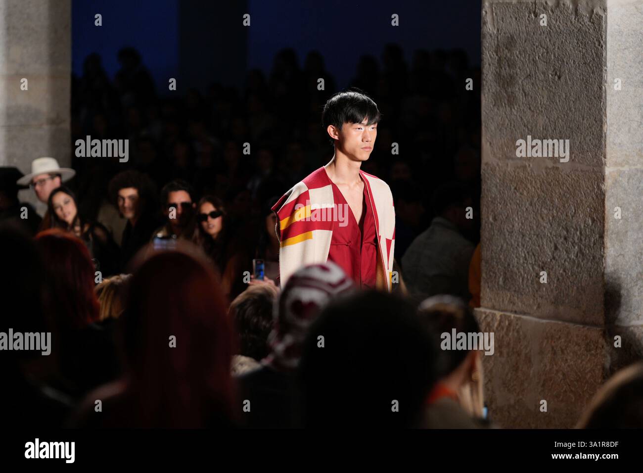 A model walks the runway during IED Graduate fashion show at ModaLisboa ...
