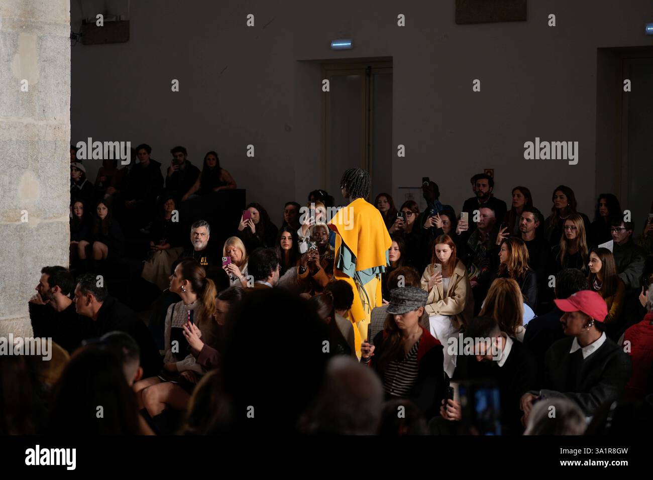 A model walks the runway during IED Graduate fashion show at ModaLisboa ...