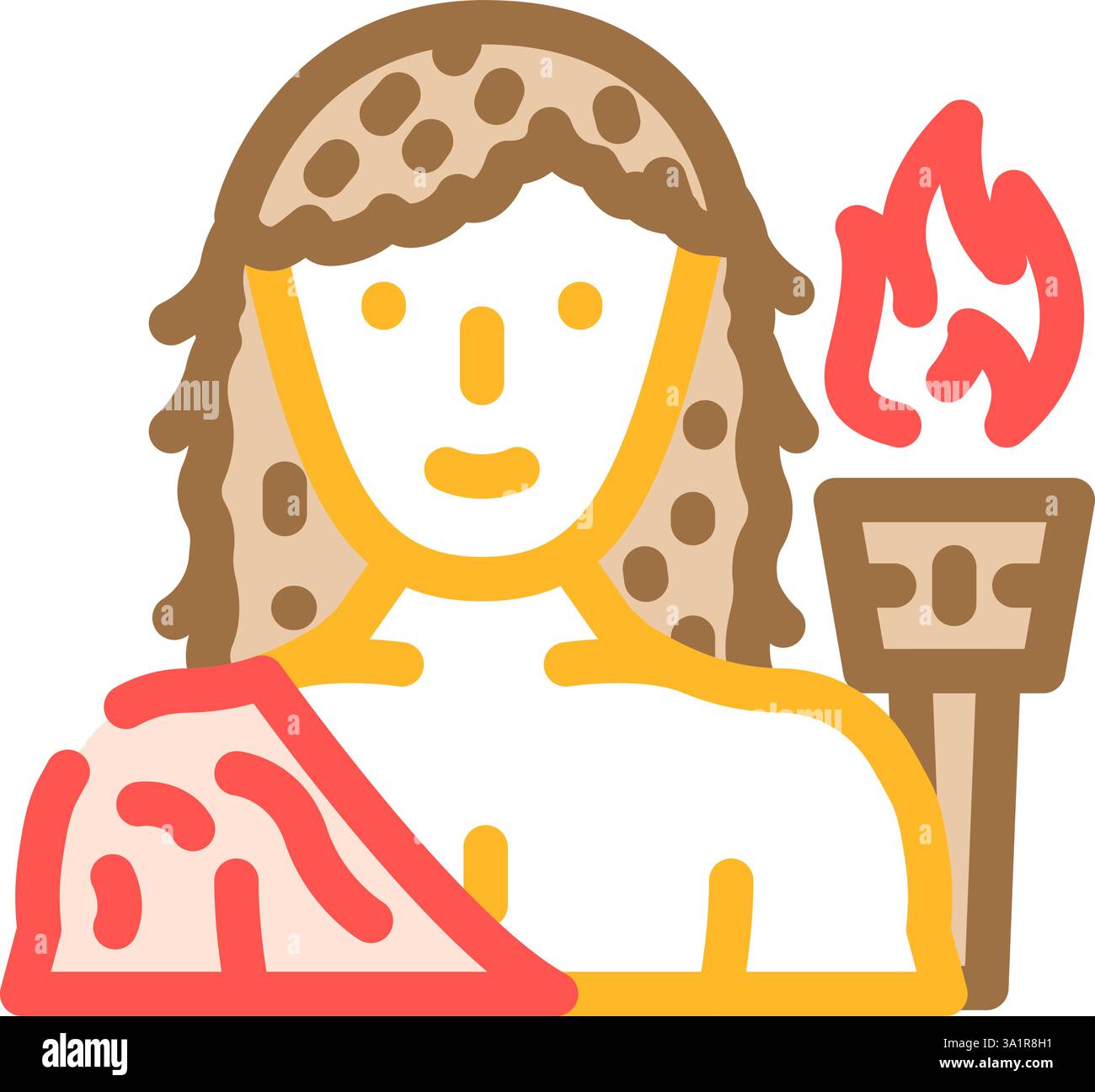 prometheus greek god ancient color icon vector illustration Stock ...