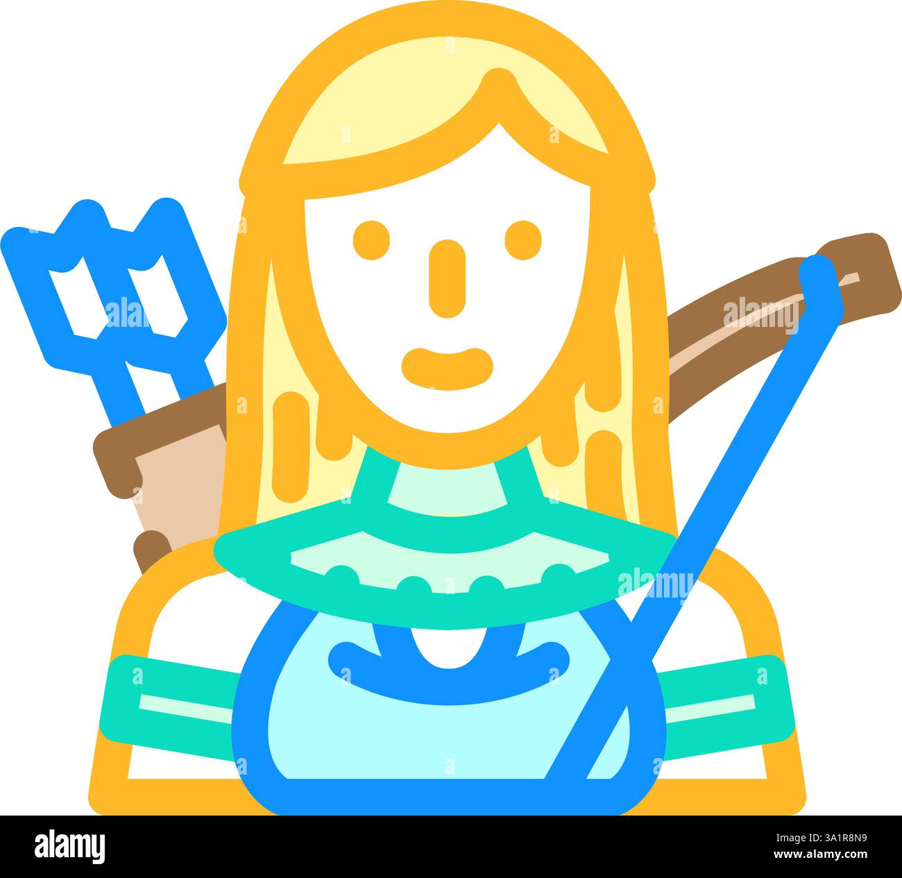 artemis greek god ancient color icon vector illustration Stock Vector ...