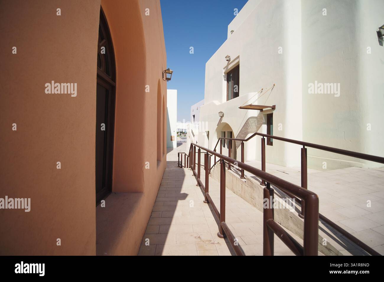 Qatar Doha 2 february 2025, Colorful architecture in desert town at ...