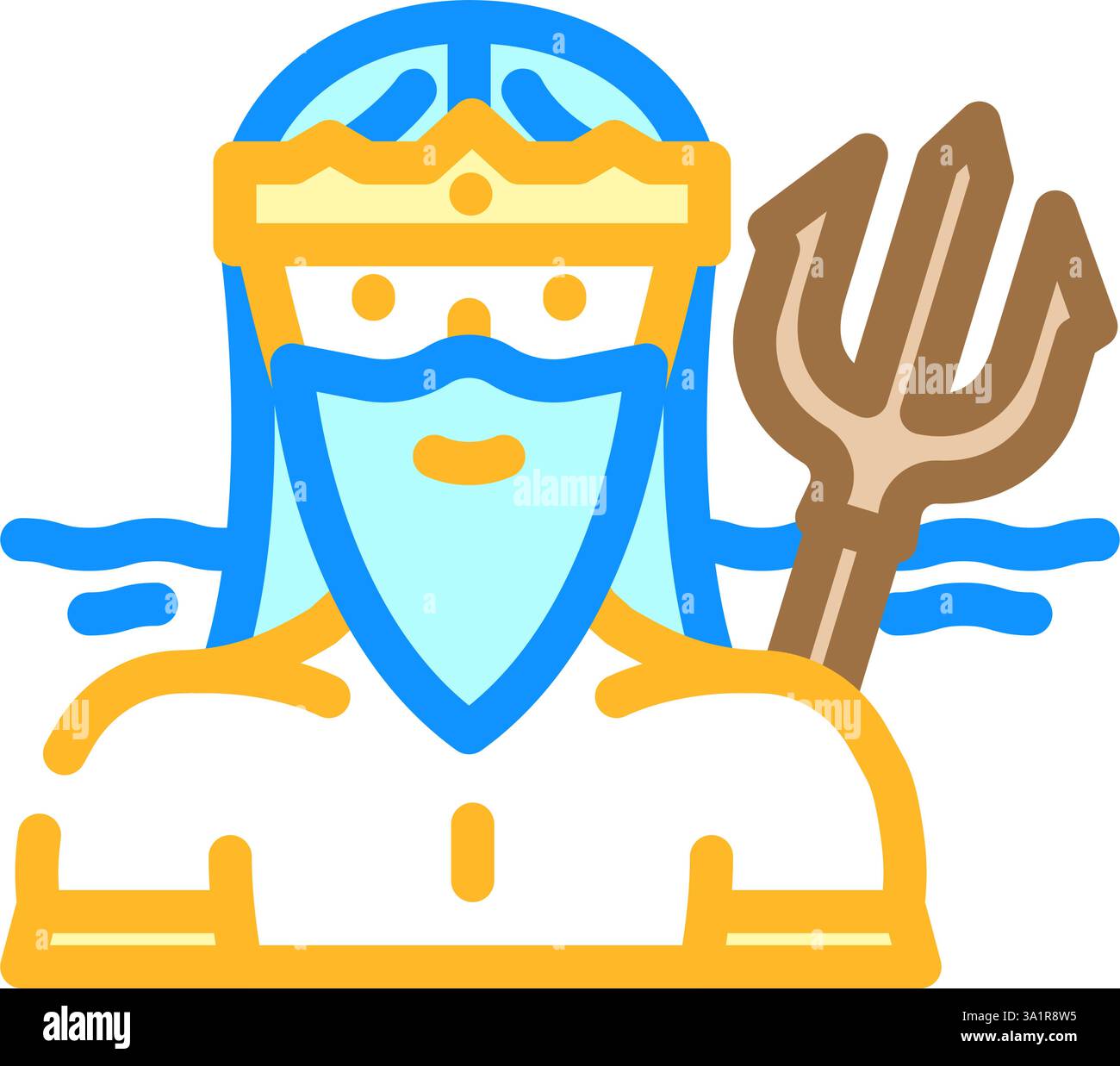 poseidon greek god mythology color icon vector illustration Stock Vector Image & Art - Alamy