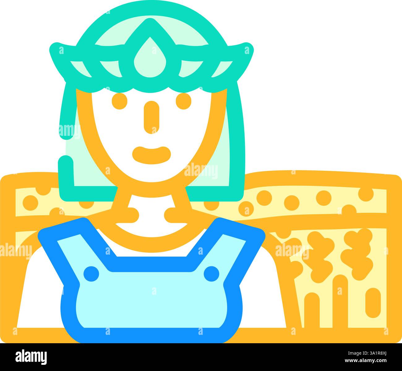 demeter greek god mythology color icon vector illustration Stock Vector ...