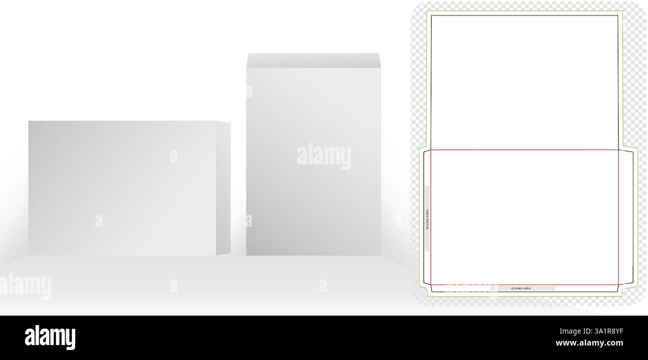 envelope office supply packaging die cut templates design isolated ...