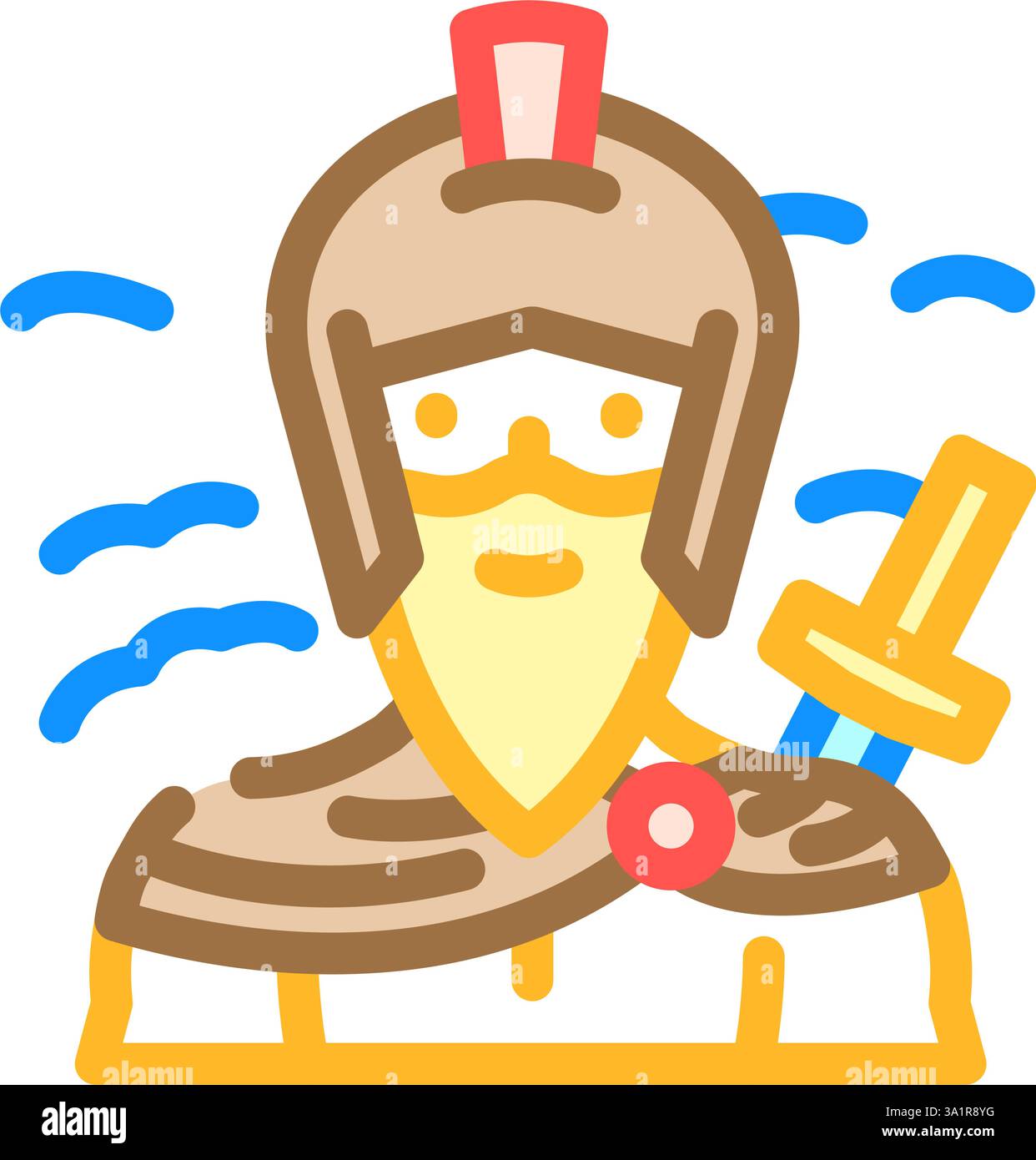 ares greek god mythology color icon vector illustration Stock Vector ...