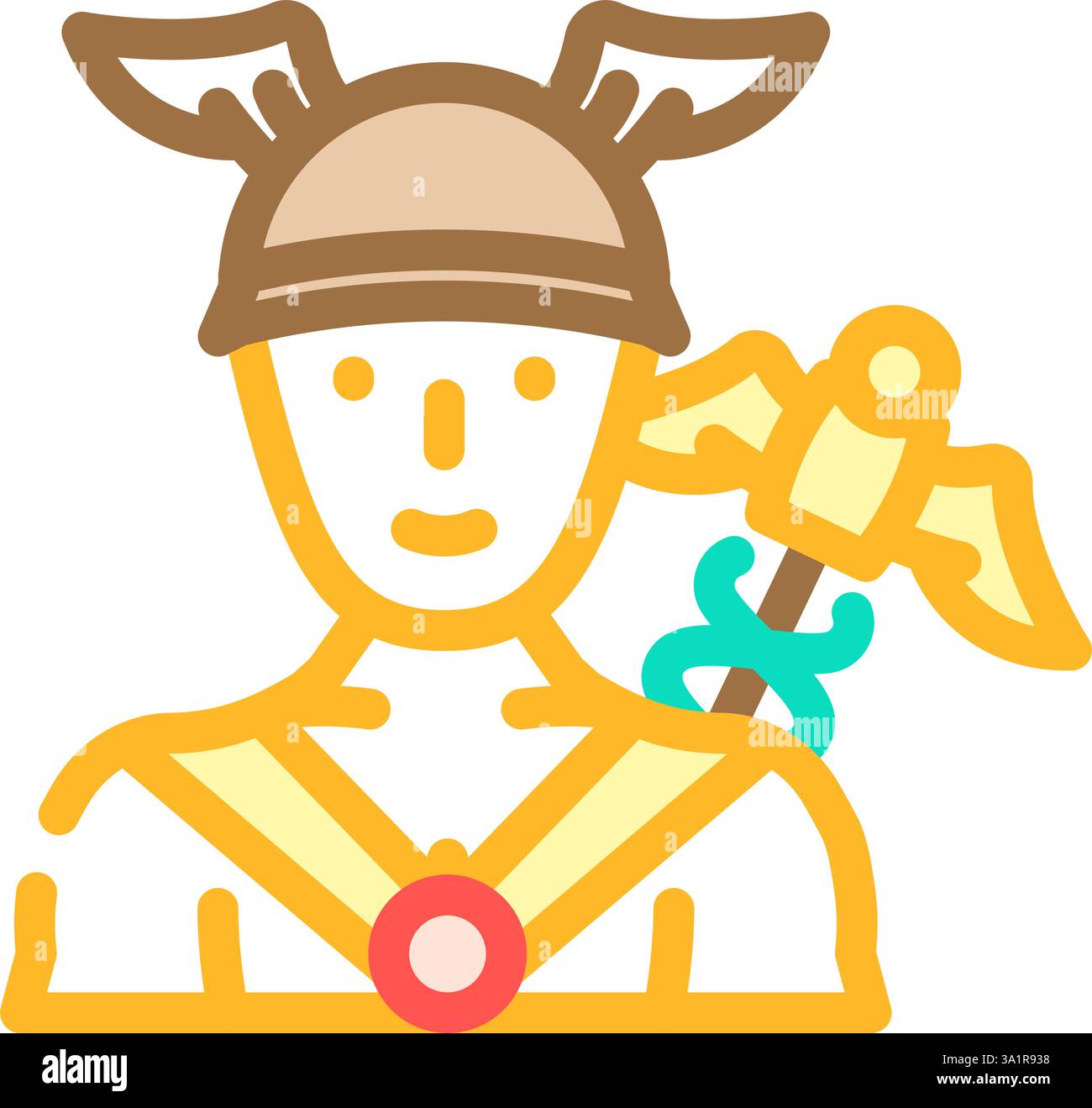 hermes greek god mythology color icon vector illustration Stock Vector ...