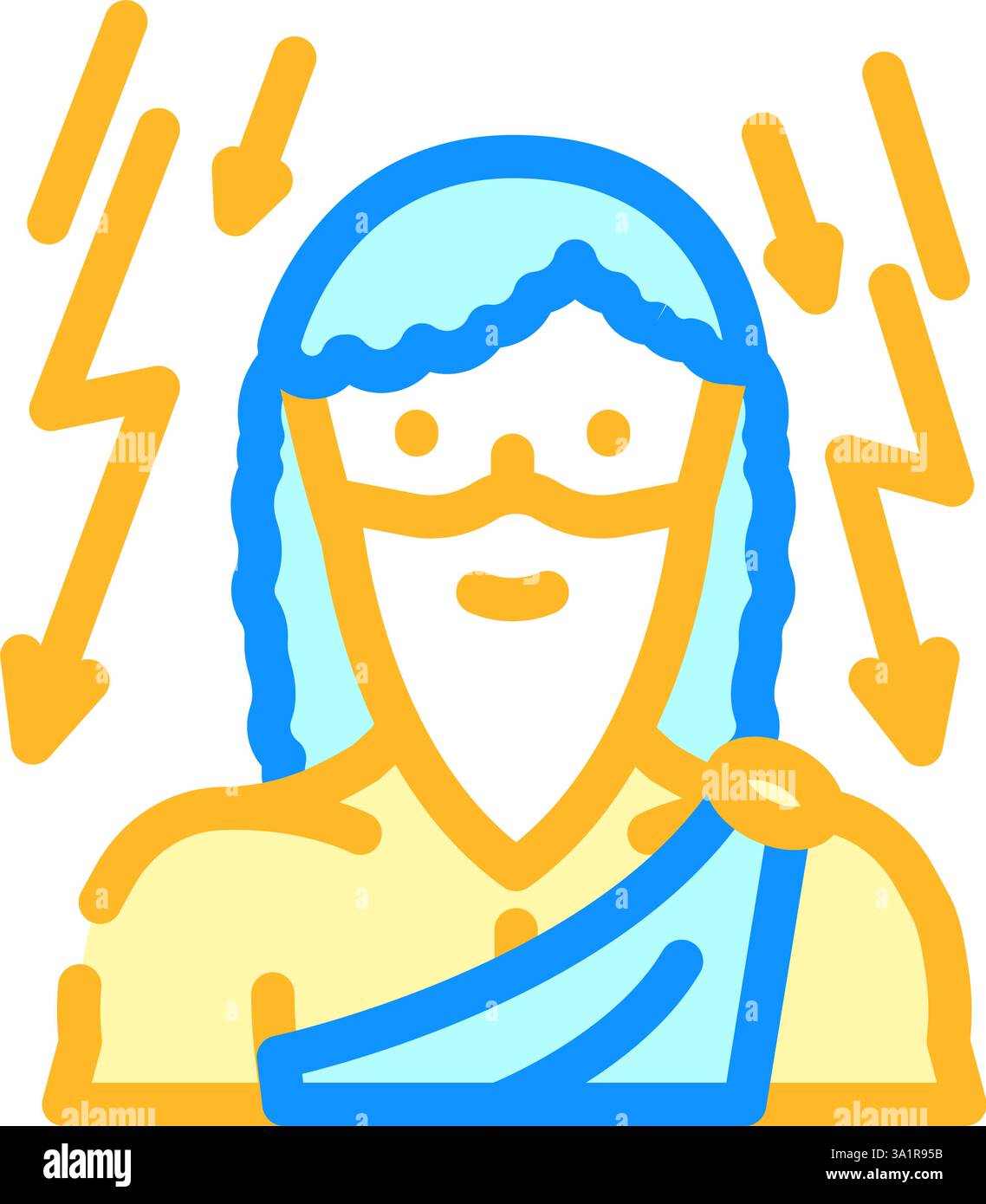 zeus greek god mythology color icon vector illustration Stock Vector ...
