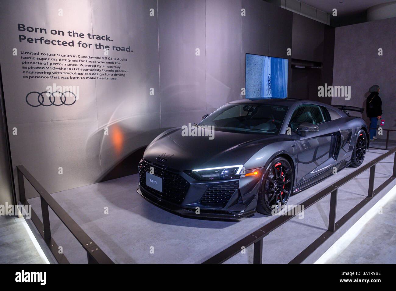 Toronto, ON, Canada - February 14, 2025: Audi R8 GT presented at the ...