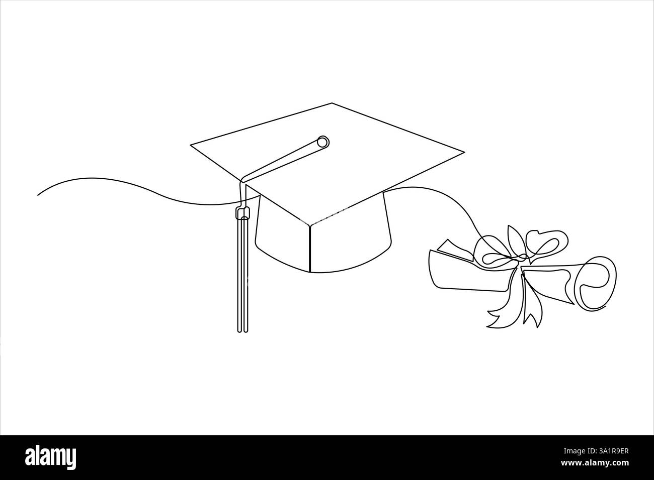 Graduation single line art hi-res stock photography and images - Alamy