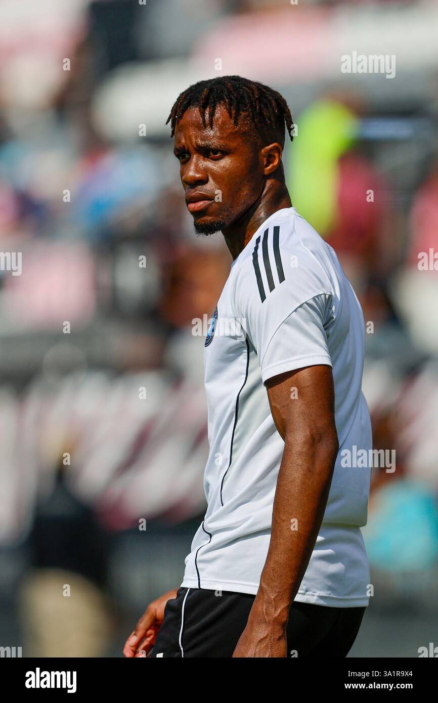 FORT LAUDERDALE, FL - MARCH 09: Wilfred Zaha #10 of Charlotte FC looks ...