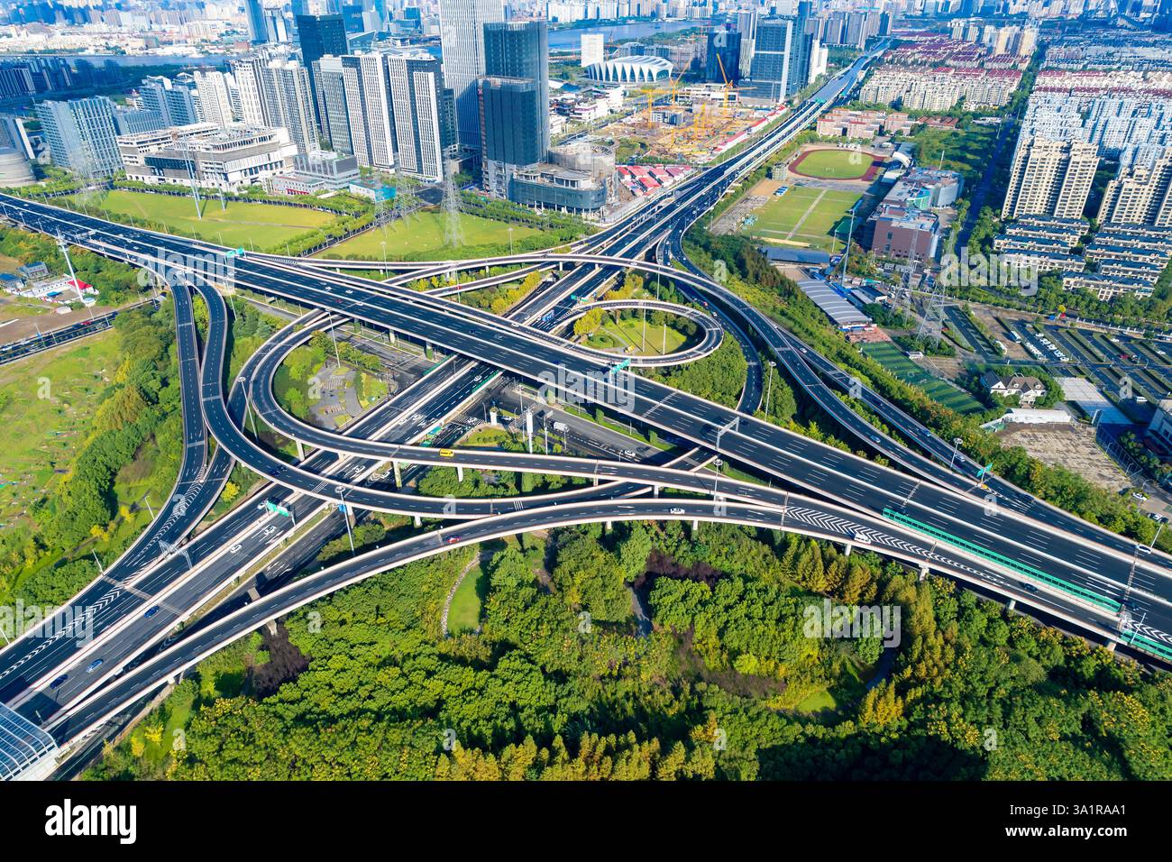 The North-South Viaduct and Middle Ring Road transportation hub in ...