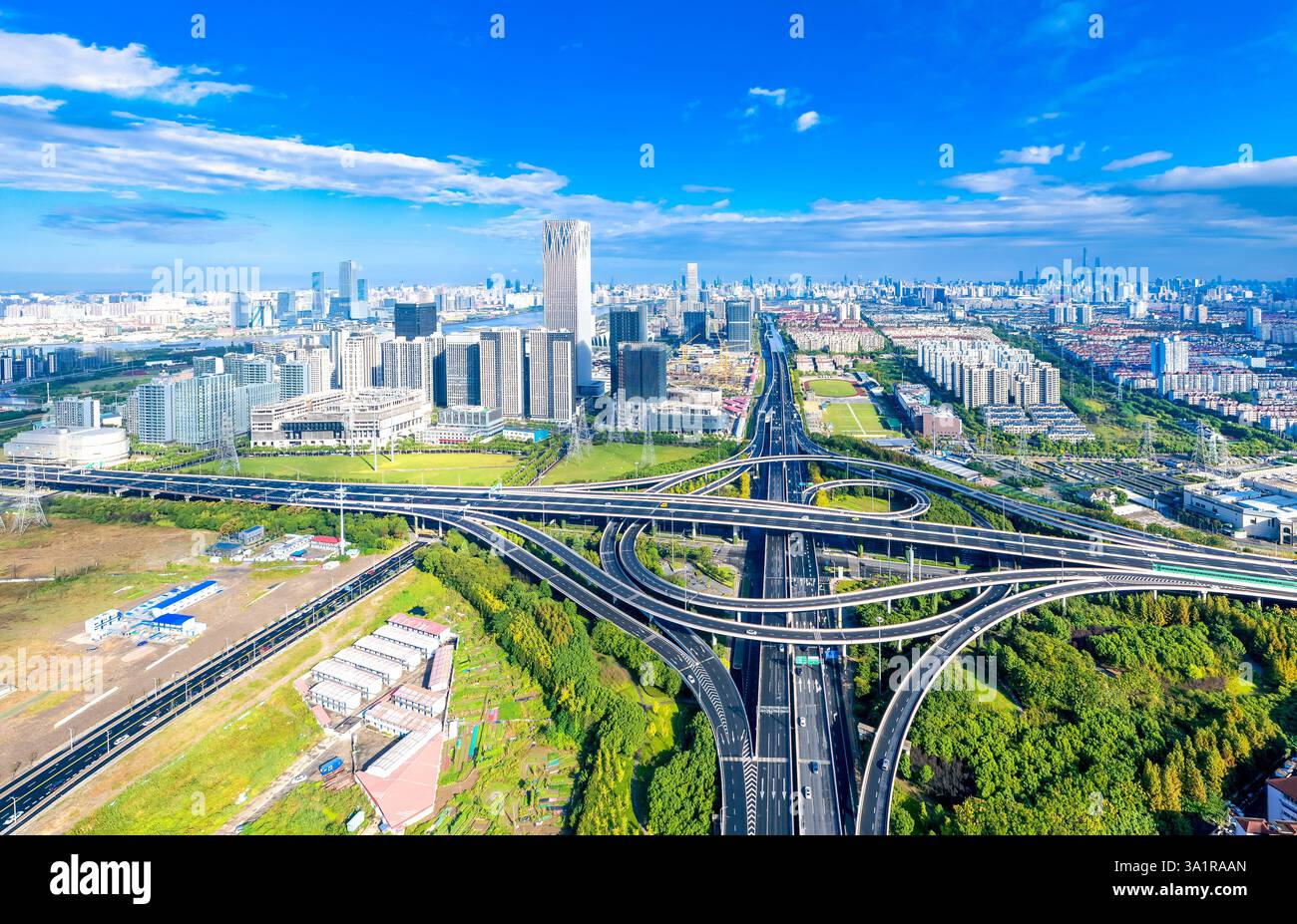 The North-South Viaduct and Middle Ring Road transportation hub in ...