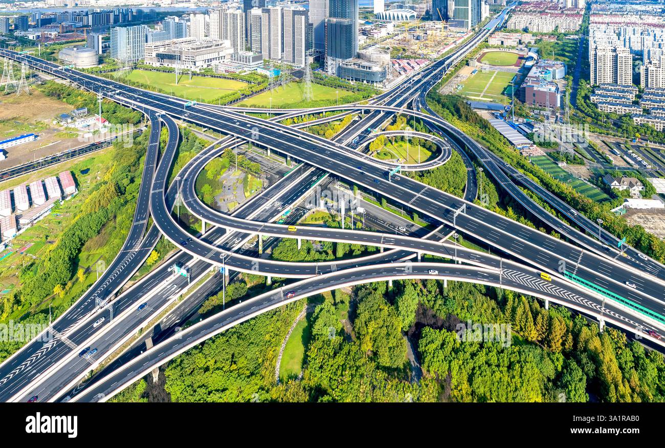 The North-South Viaduct and Middle Ring Road transportation hub in ...