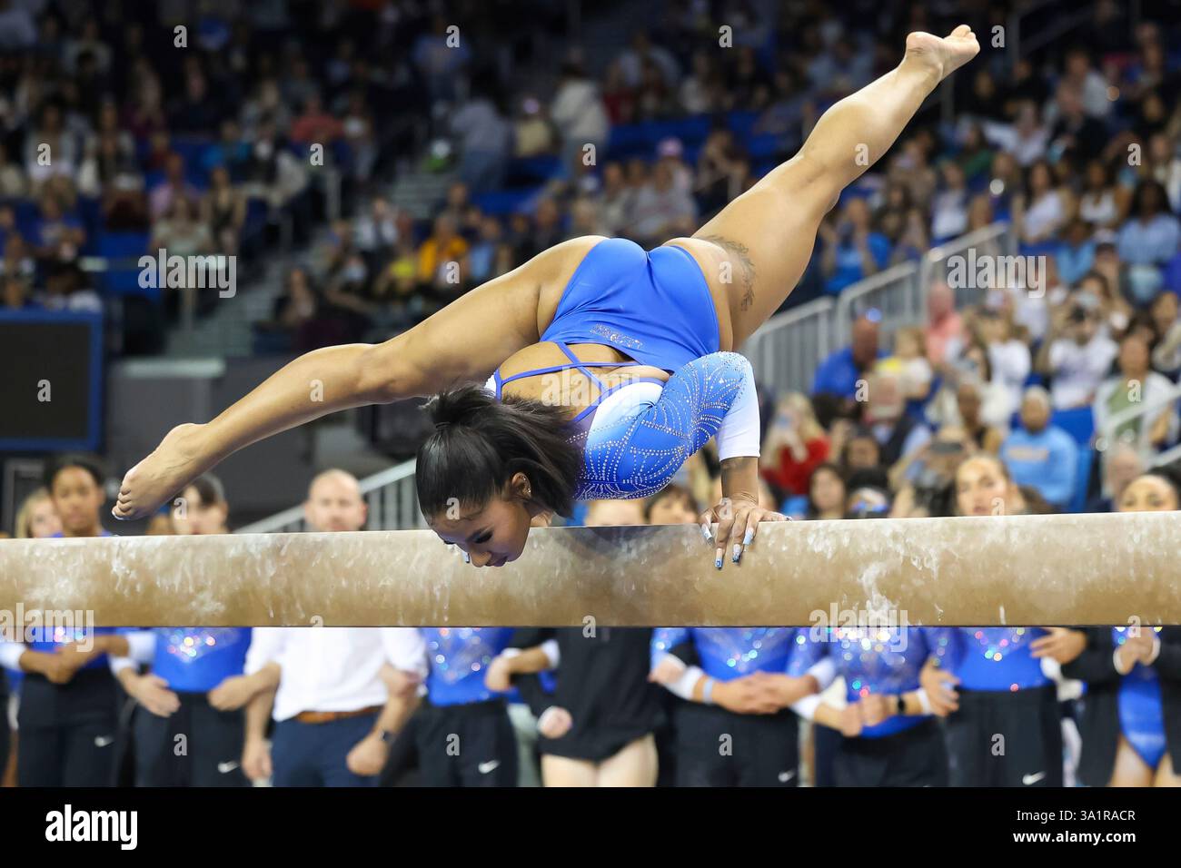 UCLA's Jordan Chiles performs her balance beam routine during an NCAA ...