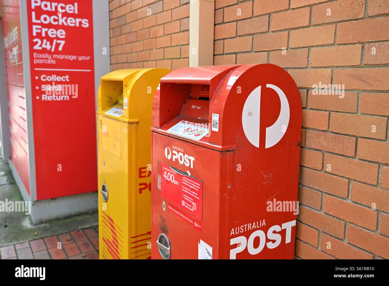 Canberra, Australia. 10th Mar, 2025. Australia Post post boxes are seen ...