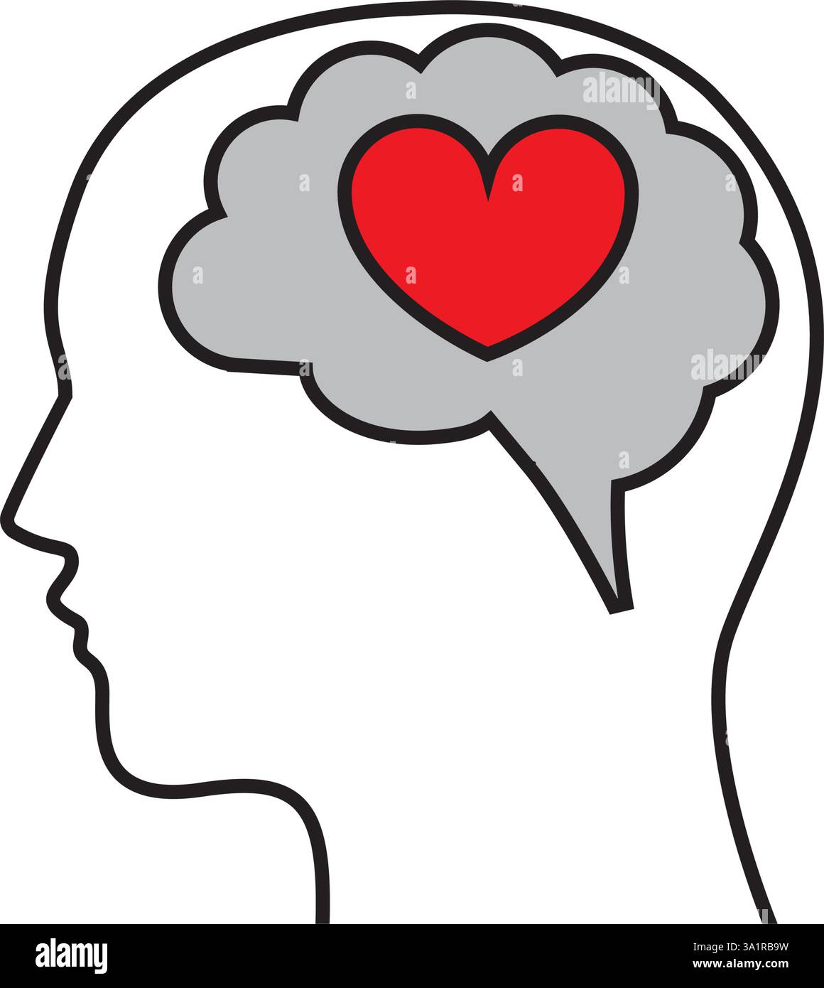 Heart head Stock Vector Images - Alamy