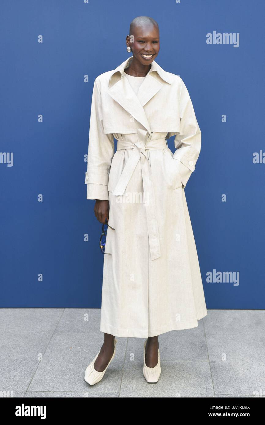 Adot Gak attending the Akris Womenswear Fall/Winter 2025-2026 show as ...