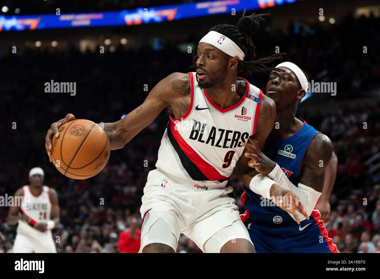 Portland Trail Blazers forward Jerami Grant (9) looks to pass during the second half of an NBA ...