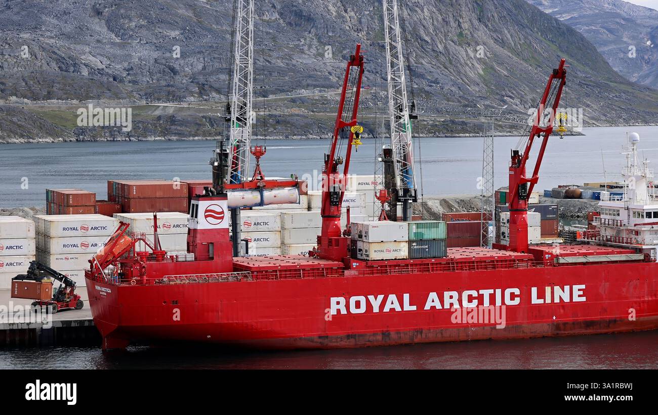 2 February, 2025, Nuuk, Greenland: International shipping ...