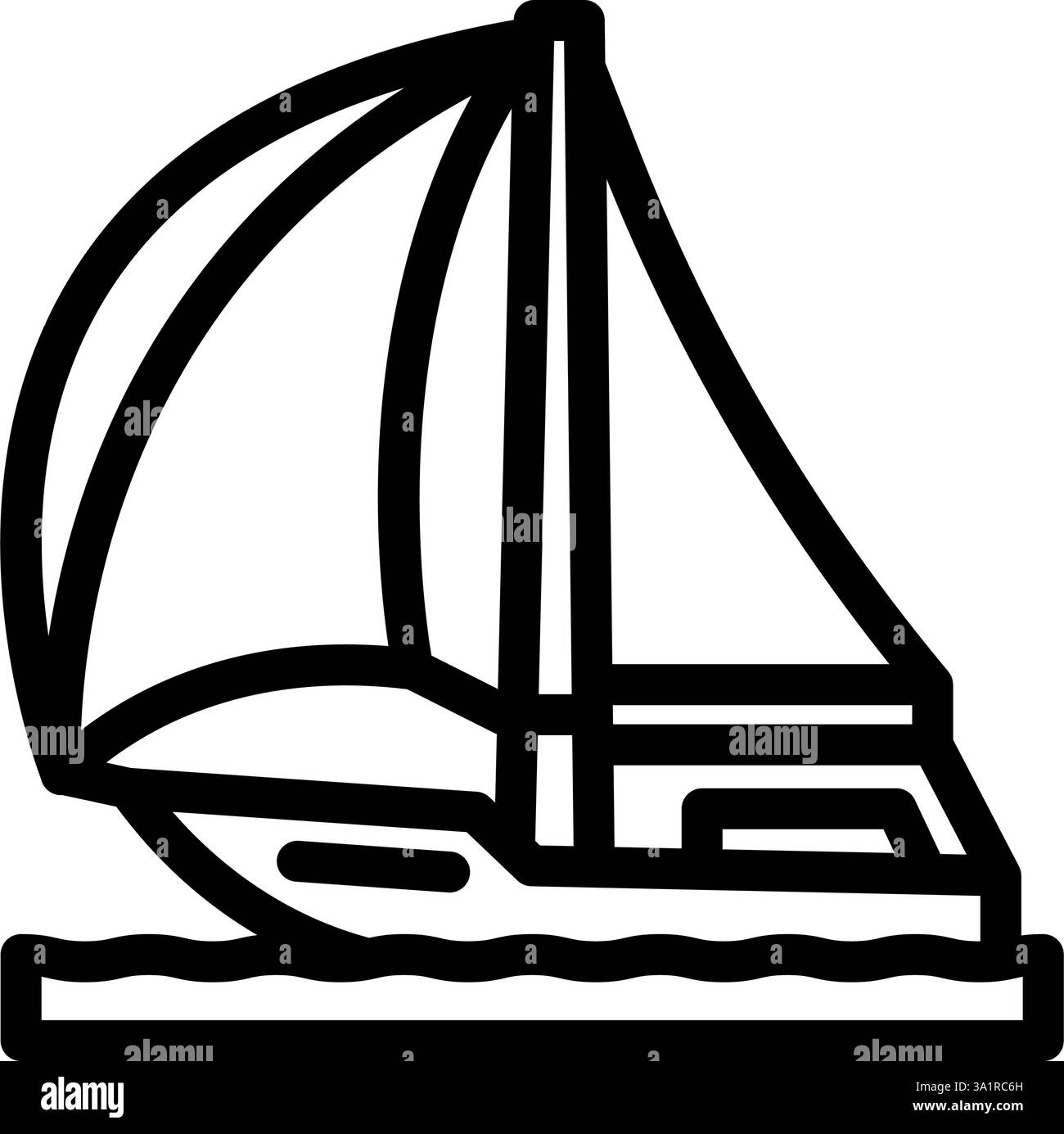 spinnaker sail sailing sport line icon vector illustration Stock Vector ...