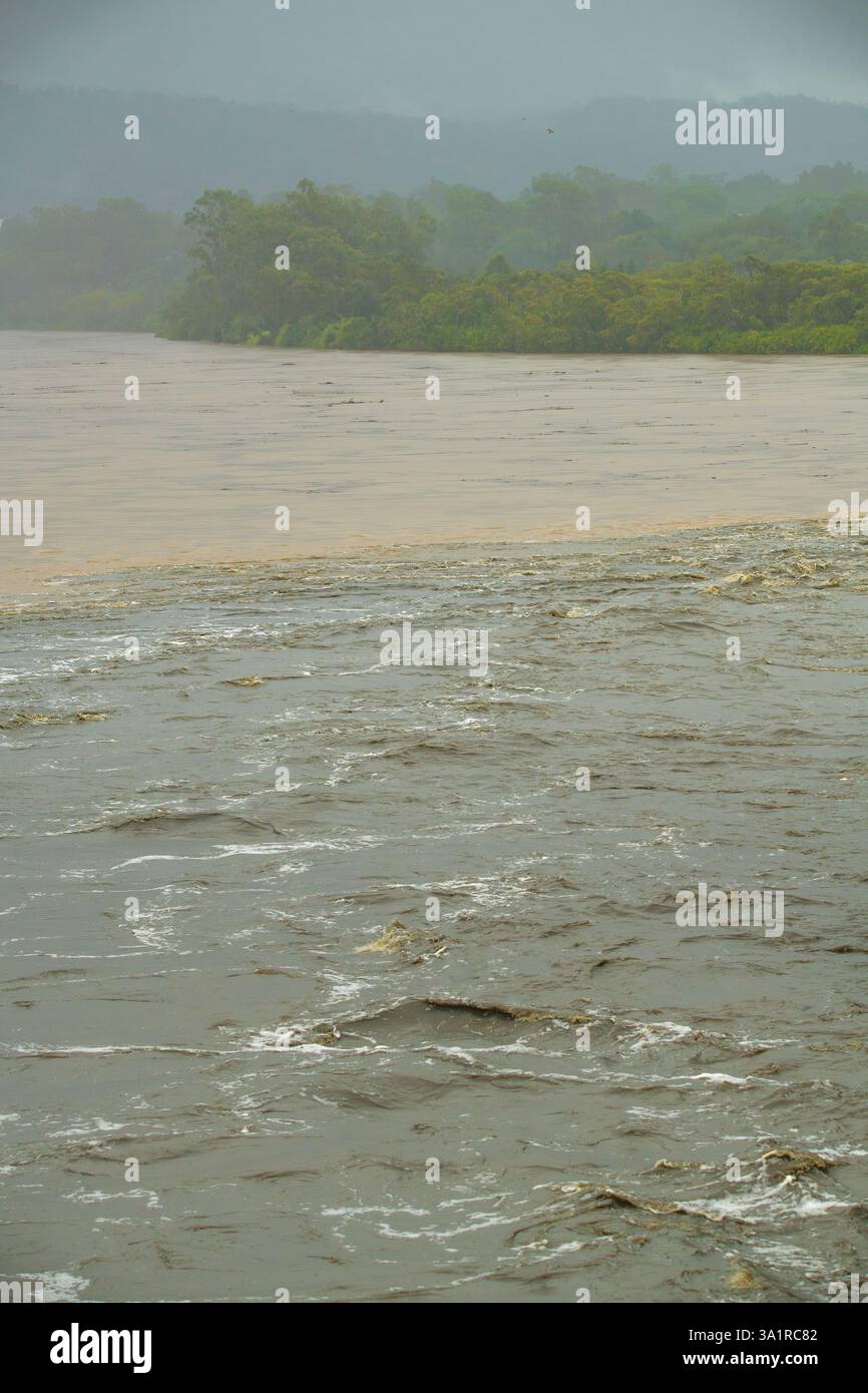 Local flood waters in Brisbane, Queensland after heavy rain caused by ...