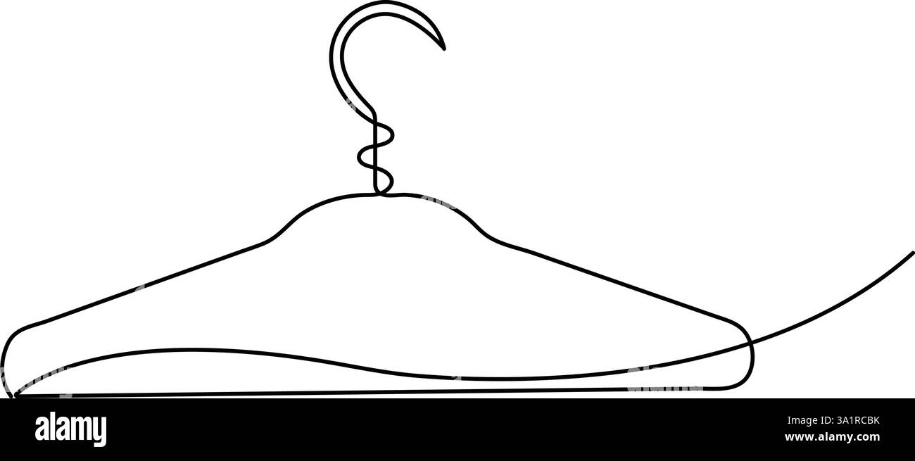 Continuous single line art drawing of suit hanger icon outline vector ...