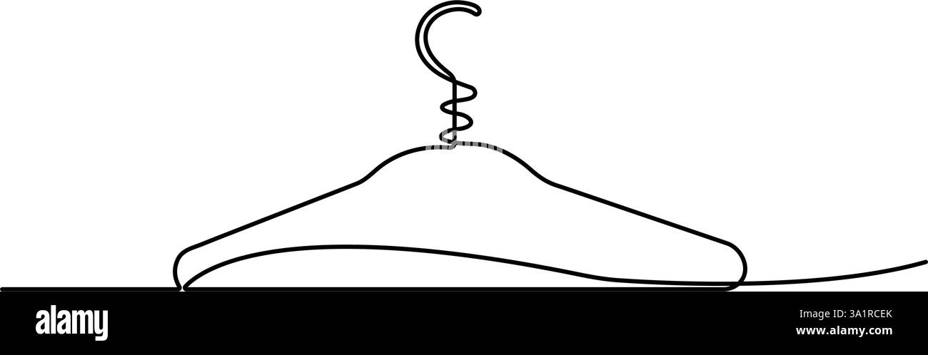 Continuous single line art drawing of suit hanger icon outline vector ...