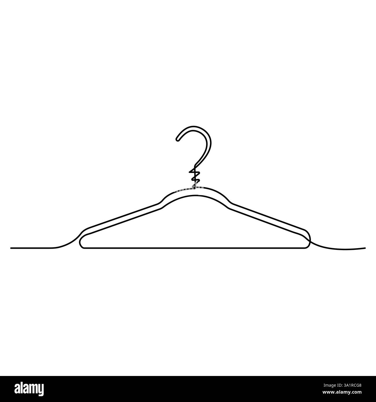 Continuous single line art drawing of suit hanger icon outline vector ...