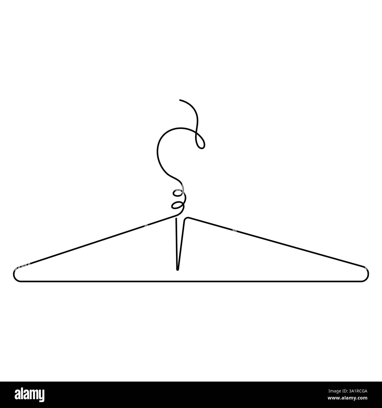 Continuous single line art drawing of suit hanger icon outline vector ...