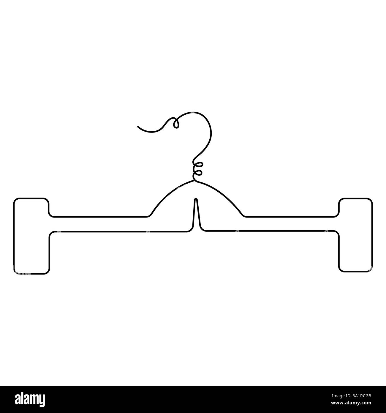 Continuous single line art drawing of suit hanger icon outline vector ...